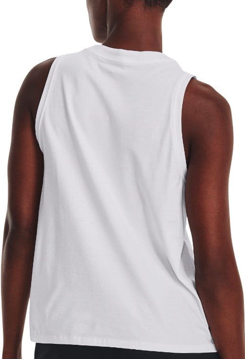 Tanktop Under Armour UA Essential Cttn Strch Tank-WHT - Top4Running.nl