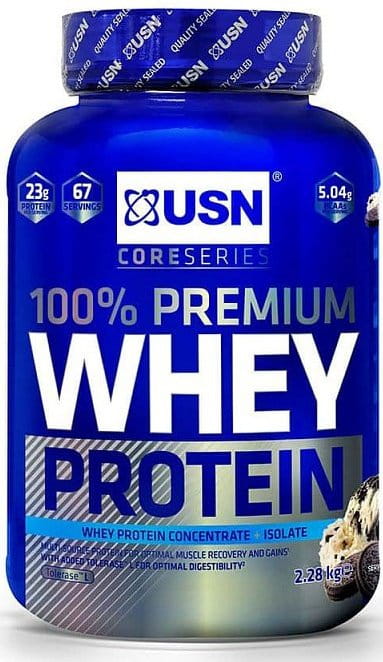 Whey protein powder USN 100% Premium 908g chocolate - Top4Running.ie